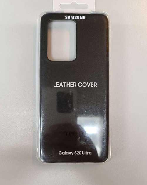 Чехол оригинальный кожаный на Samsung S20 Ultra Bl
