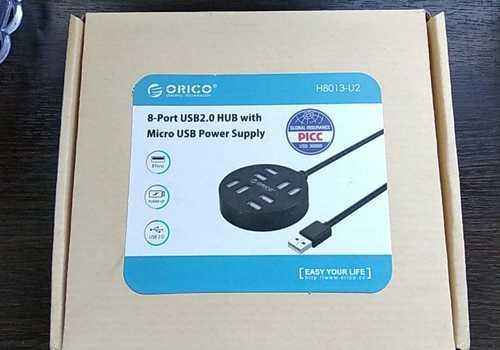 Orico usb hub Powered, хаб 8 портовый, 1 метр