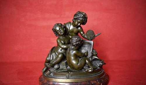 Старинная скульптура Elias Robert (1821-1874), бро