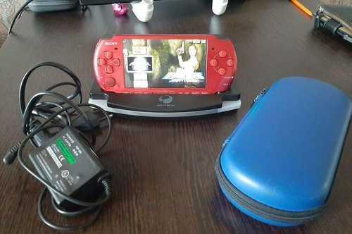 Sony PSP 3000 red +64gb,более 90 игр