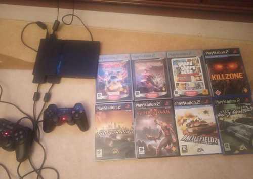Sony Playstation 2 2 джойстика много игр