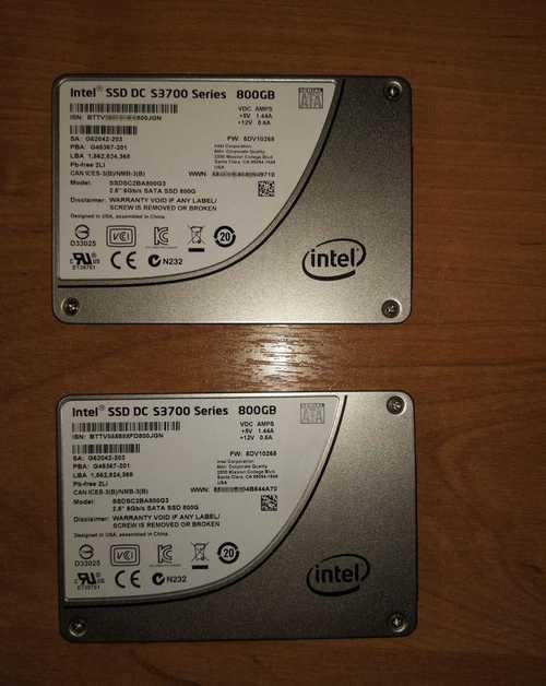 Новые SSD Intel DC S3700 800 гб