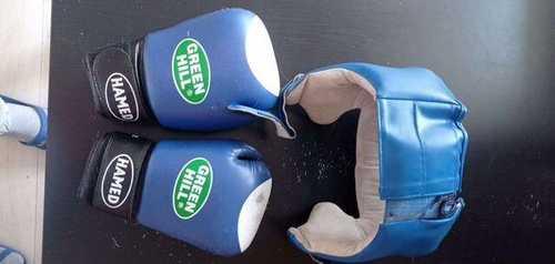 Боксерские перчатки и шлем мужские
