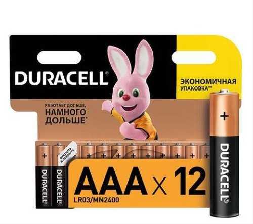 Батарейки duracell aaa 12 шт