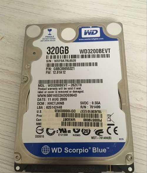 Жесткий диск для ноутбука Western Digital 320 Gb