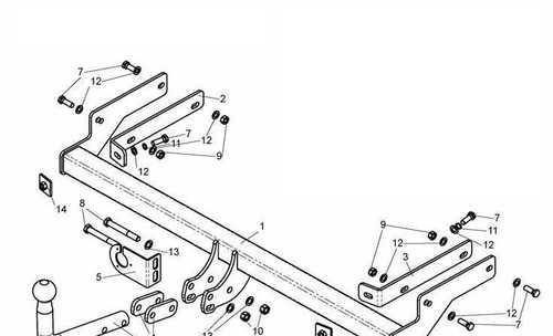 Фаркоп на Рено Симбол, с 2008 г. в. Новый