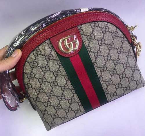 Красная Сумка Gucci Ophidia Клатч Гуччи C лентой
