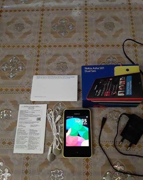 Смартфон Nokia Asha 501 Dual Sim Yellow