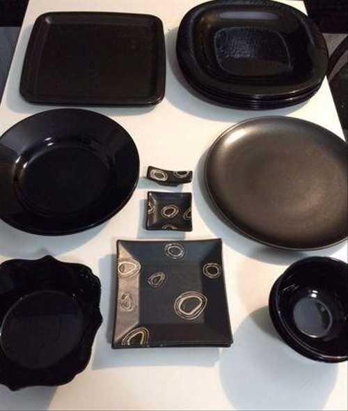 Комплект 24пр черной посуды luminarc