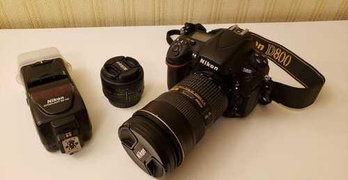 Фотоаппарат Nikon D800 + AF-S 24-70mm + AF 50