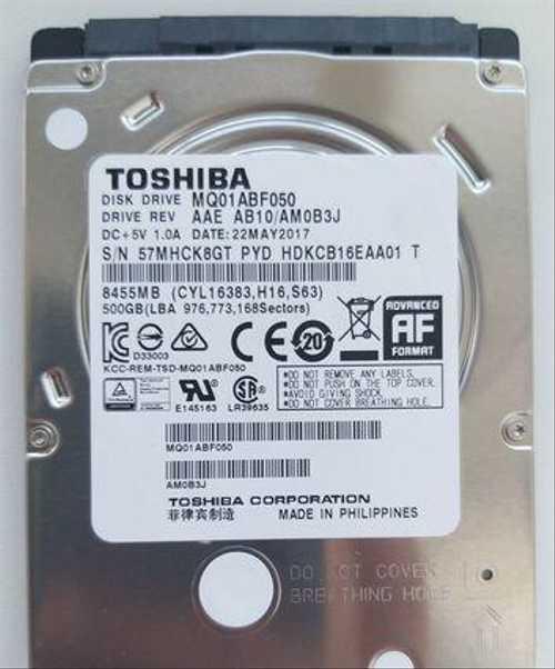 Toshiba mq01abf050 характеристики