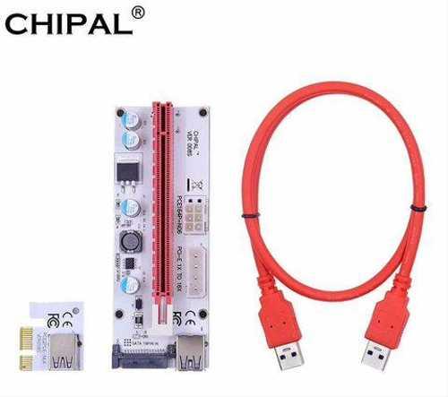 Райзер PCI-E VER 008S (6 Pin Molex SATA) Новые