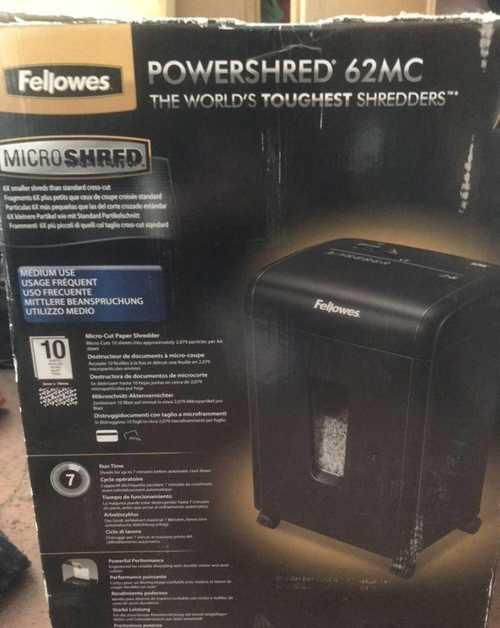 Уничтожитель бумаг шредер fellowes 62mc
