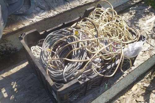 Провода, кабели, куски проводки, интернет кабель