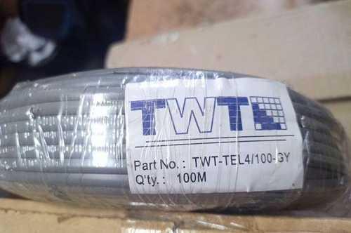 Кабель телефонный TWT TWT-TEL4/100-GY 4 жилы 26AWG