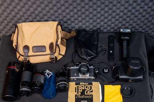 Зеркальный пленочный фотоаппарат комплект Nikon F2