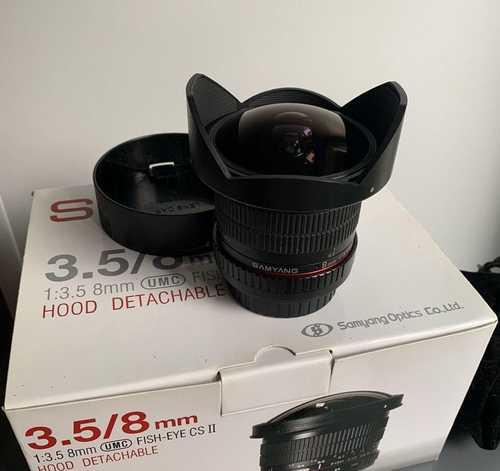 Объектив Samyang MF 8mm 3.5 fish-eye