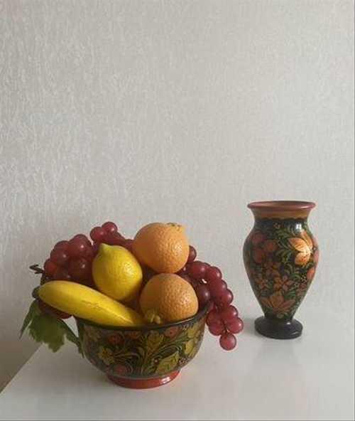 Хохлома ваза и фруктовница