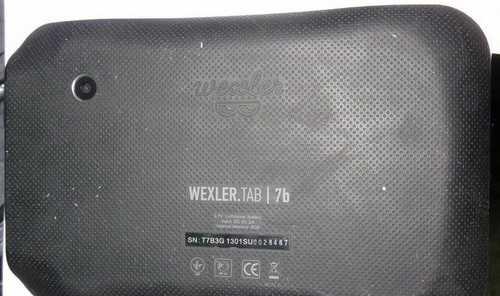 7" Планшет Wexler T7B7G 3G бу хор состоянии черный