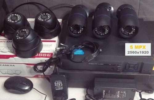 Комплект видеонаблюдения 6 камер Улица/Дом 5 Мп