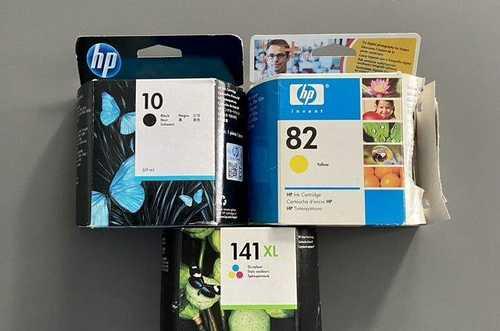 Оригинальные картриджи HP 10, HP 82 и HP 141 XL