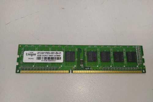 Опеpaтивнaя память DDR3 4Gb Unigen 1600Мhz