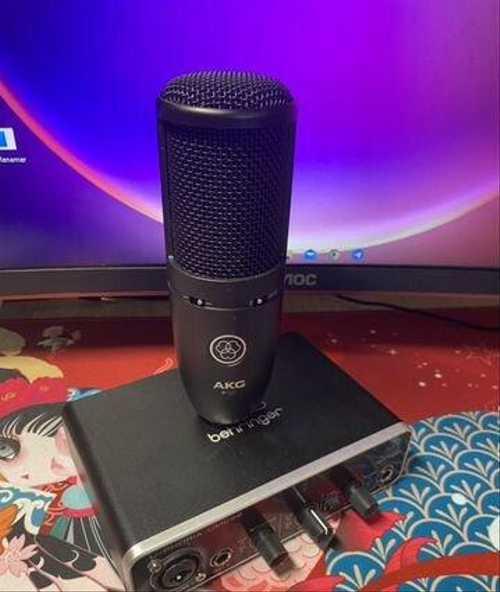 Студийный микрофон AKG P120 + Behringer umc22
