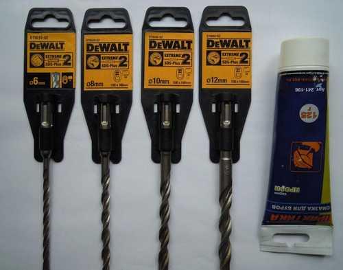 Буры dewalt(SDS-Plus) + смазка для буров