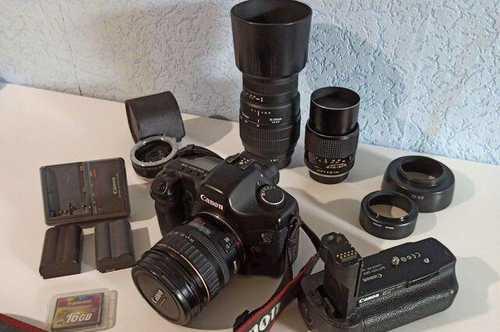 Фотоаппарат, объективы, battery grip canon pentax
