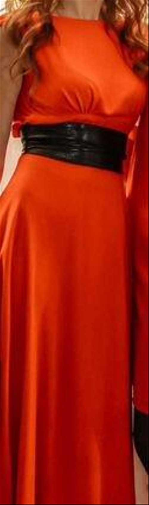 Красное платье в пол, белое 42-44