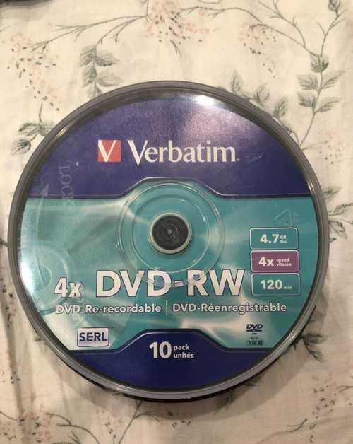 Болванка Диск DVD-RW Verbatim 4,7 GB 4x (10 штук в