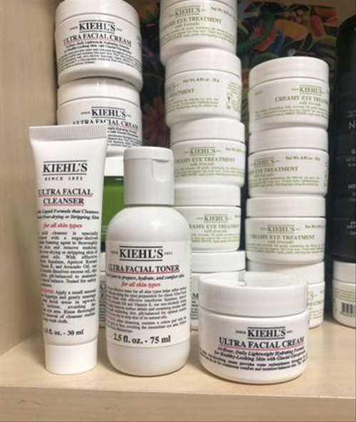 Kiehls набор ультра увлажнение: крем, тоник, гель