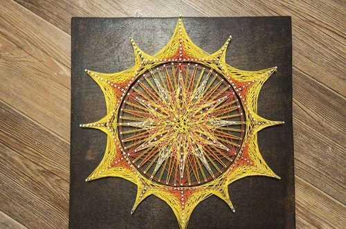 Картина в стиле string art "Солнце"