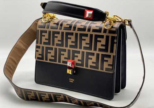Новая женская сумка Fendi Kan черная