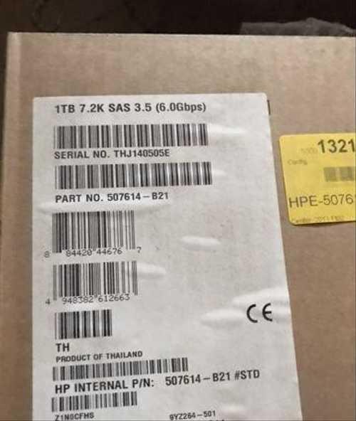 507614-B21 Жесткий диск HP 1TB 7.2k 3.5" LFF 6G SA