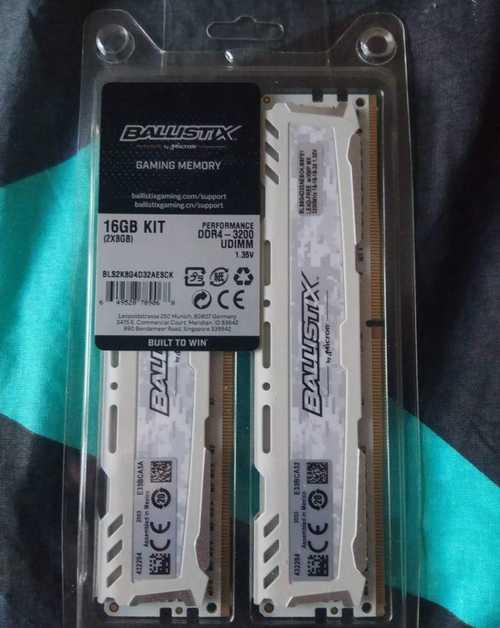 Crucial Ballistix DDR4 2x8Gb 3200MHz CL16
