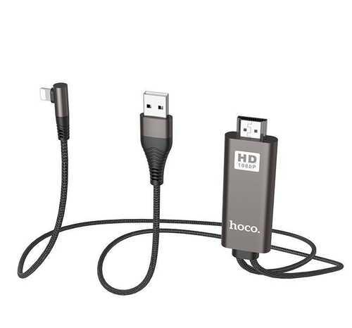 Кабель переходник Lighting на hdmi Hoco UA14