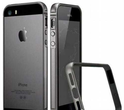 Металлический бампер на iPhone 5 / 5s /SE (silver)