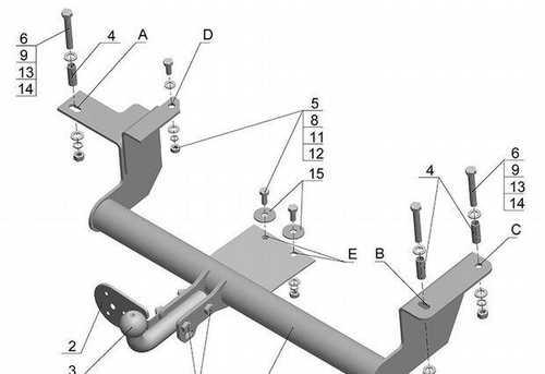 Фаркоп 2110,1111,2112 приора (VAZ-40 ) сьемныйшар