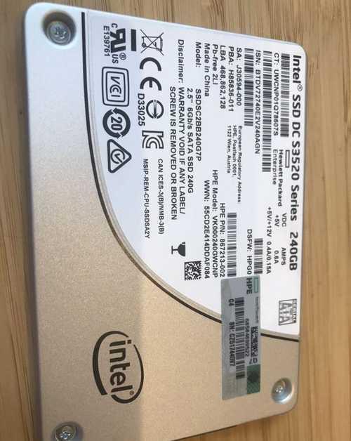 Intel ssd dc s3520 series 240gb