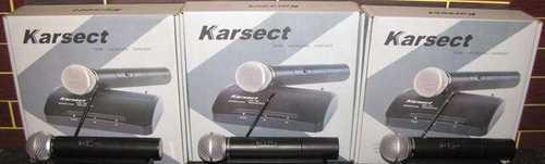 Микрофоны вокальные 3шт Karsect радио Pro PP3 9V