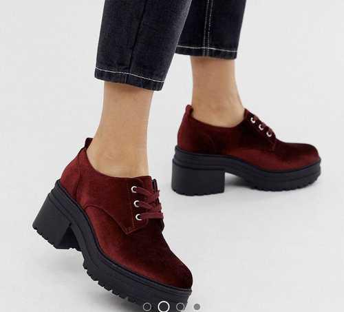 Ботинки туфли женские бархатные 42 размер ASOS