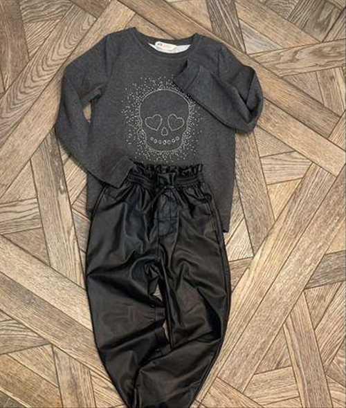Наряд для юных модниц) брюки из экокожи Zara