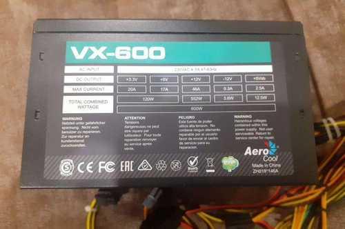 Aerocool vx-600 Блок питания