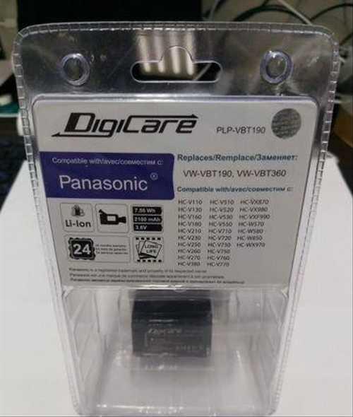 Аккумулятор для камер Digicare PLP-VBT190