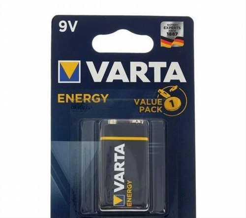 Батарейка алкалиновая Varta Energy, 6LR61-1BL, 9В, крона, блистер, 1 шт