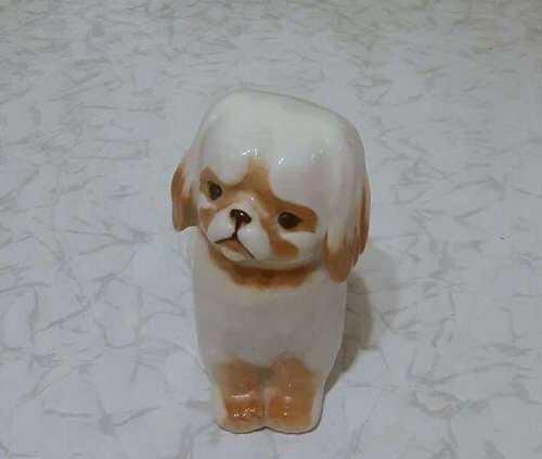 Фарфоровая статуэтка собаки "Пекинез" лфз