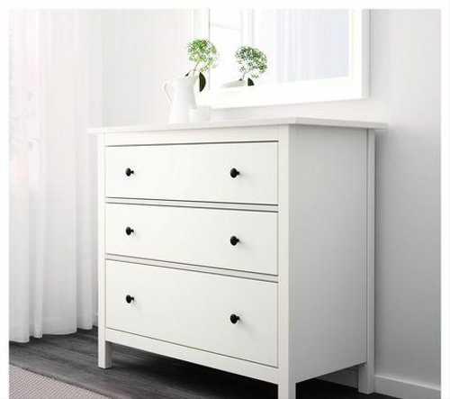 Hemnes хемнэс шкаф витрина с 3 ящиками