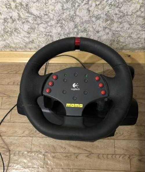 Руль с педалями logitech momo racing