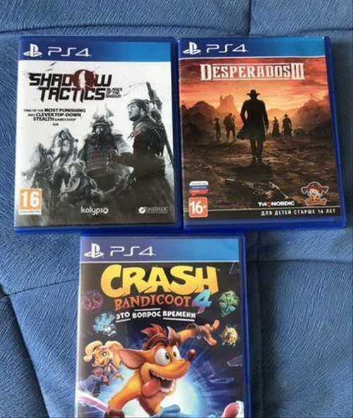 Crash bandicoot ps4,Desperados,Shadow of tactics
